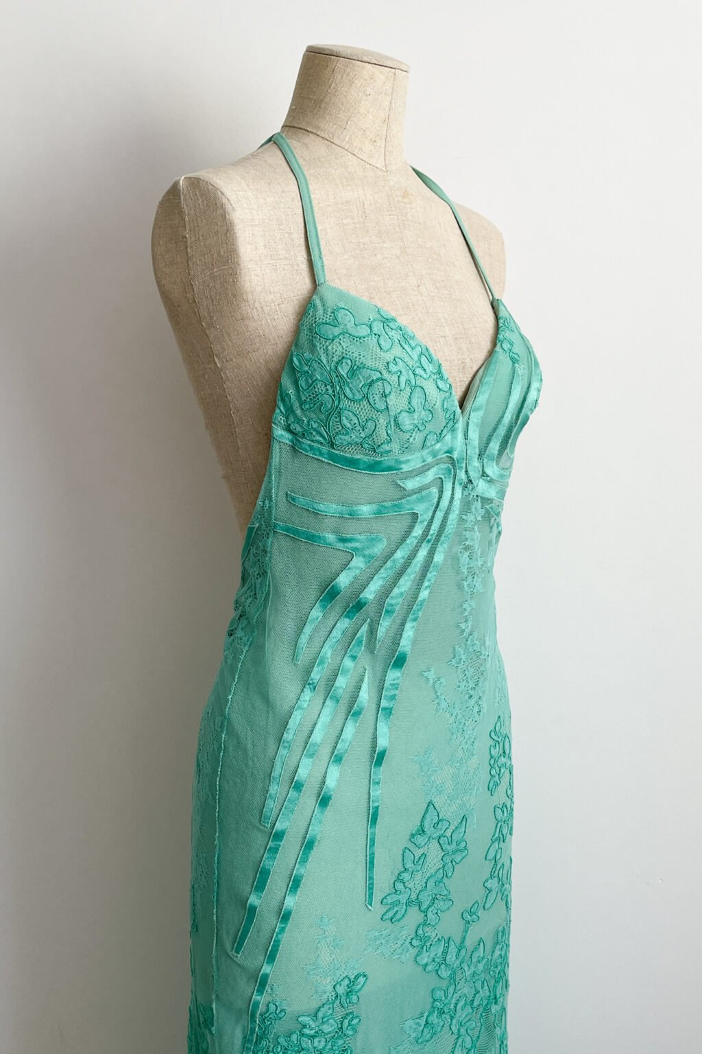 VERSACE 2000 Gisele Bündchen Mermaid Turquoise Gown (S) - EMERIEU