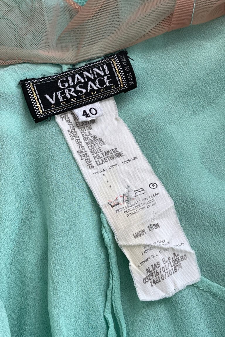 VERSACE 2000 Gisele Bündchen Mermaid Turquoise Gown (S) - Emerieu