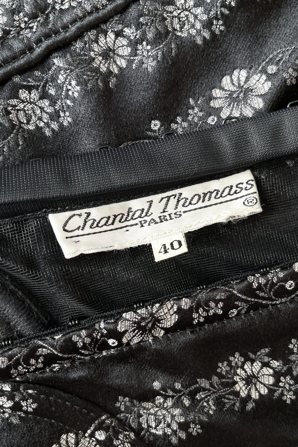 CHANTAL THOMASS 1989 Grey Floral Lace Up Corset (M) - EMERIEU