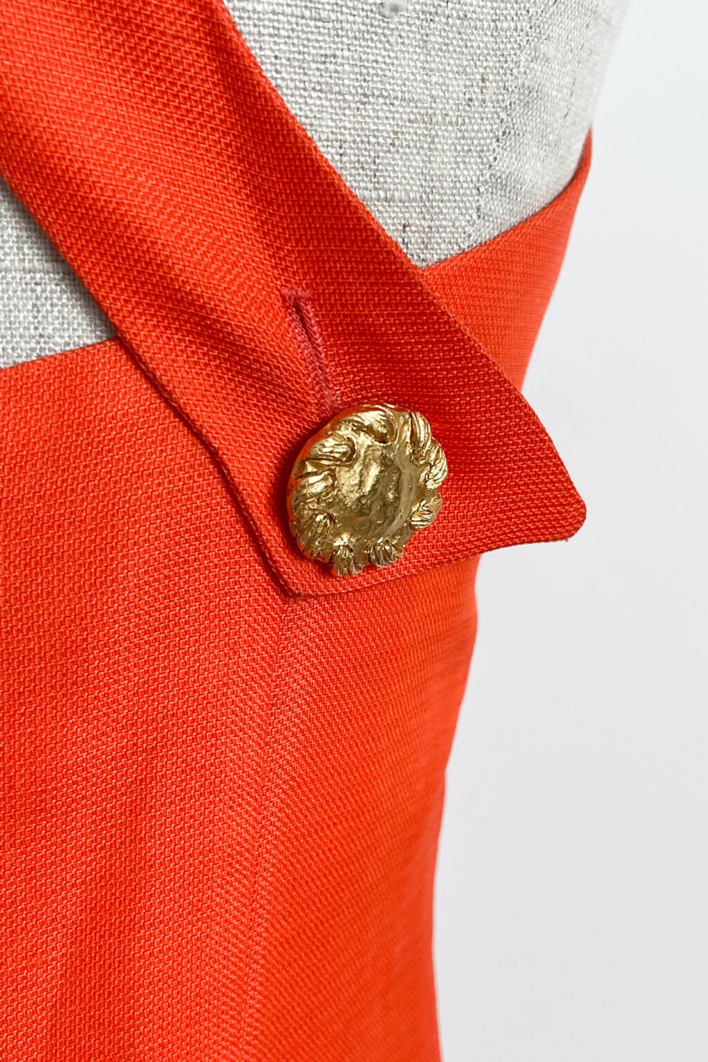 CHRISTIAN LACROIX 1993 Red Orange Silk Dress (S) - Emerieu