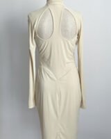 VERSACE 2005 Turtleneck Keyhole Bodycon Dress (L) - Emerieu