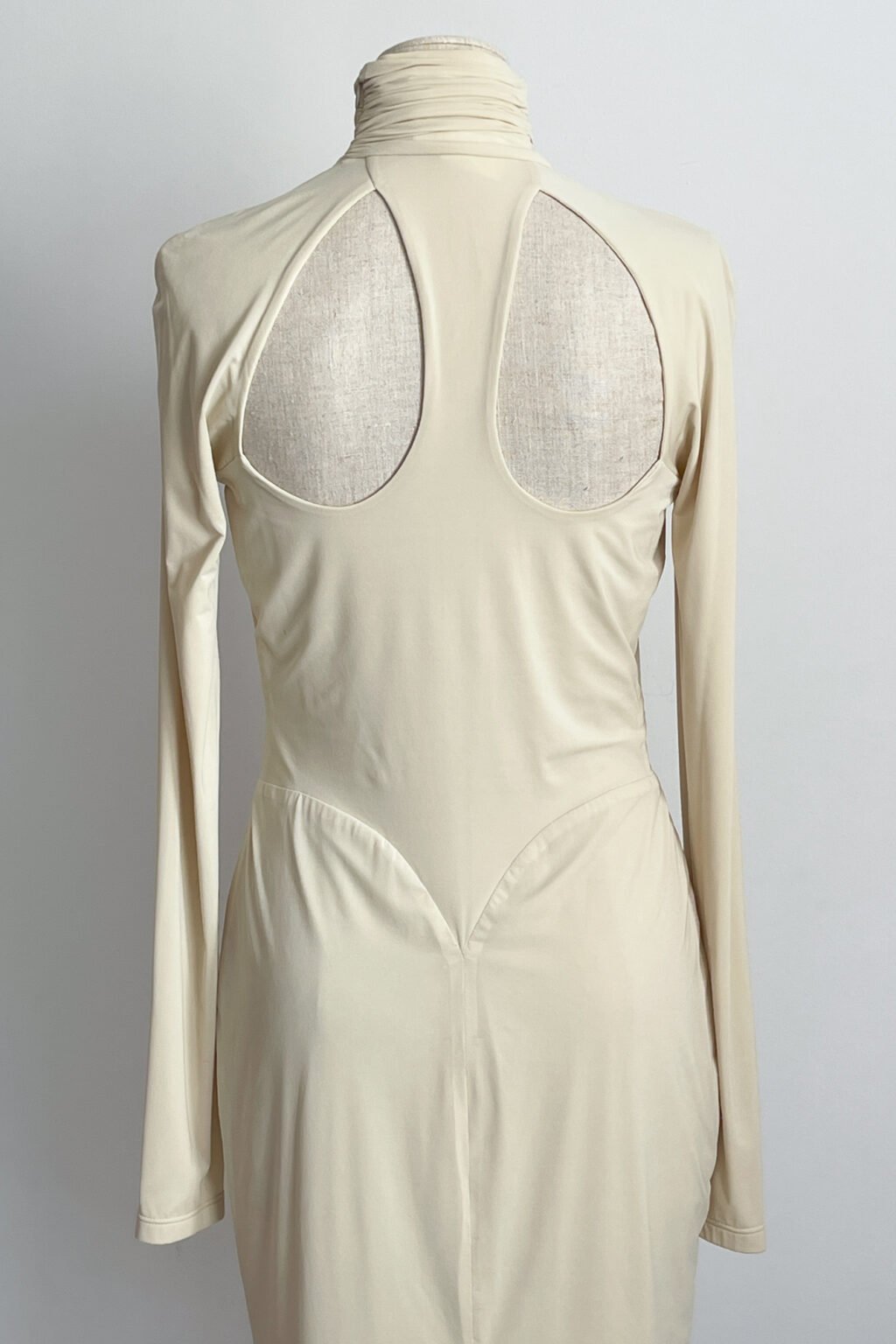 VERSACE 2005 Turtleneck Keyhole Bodycon Dress (L) - Emerieu