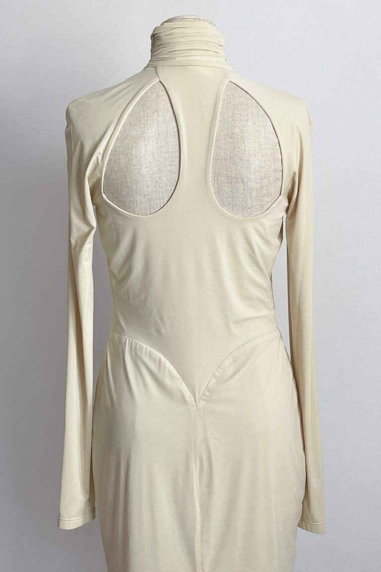 VERSACE 2005 Turtleneck Keyhole Bodycon Dress (L) - Emerieu