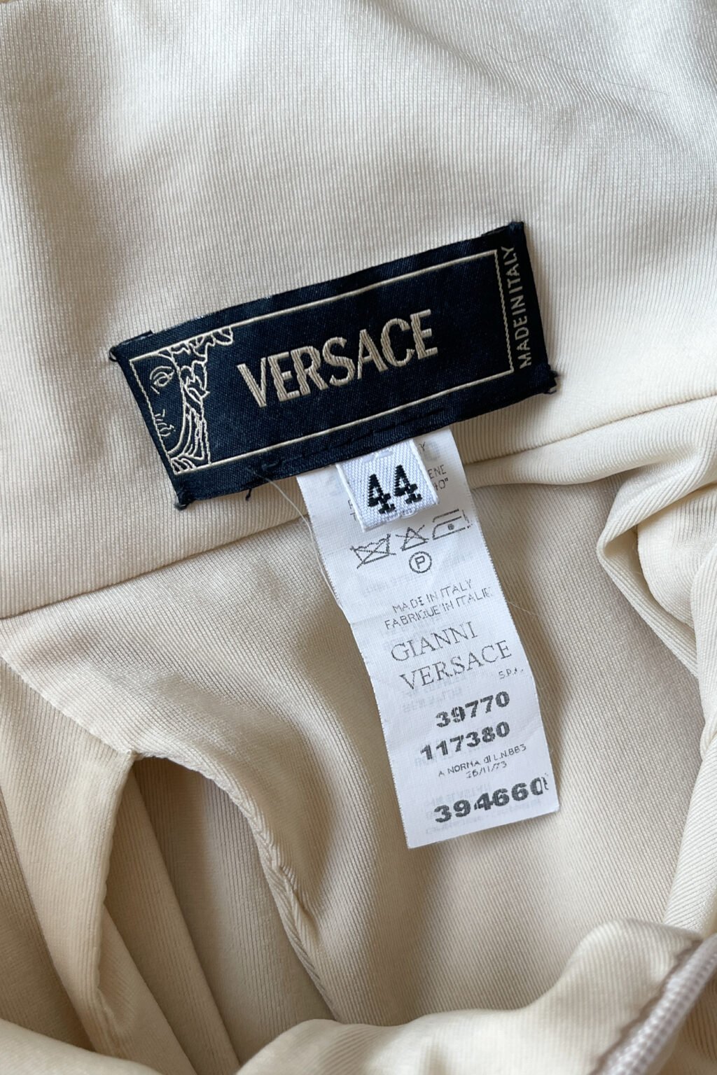 VERSACE 2005 Turtleneck Keyhole Bodycon Dress (L) - Emerieu