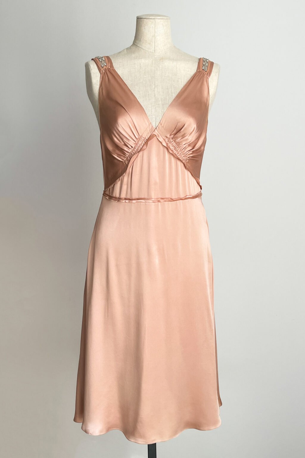 CHLOÉ 2005 Pink Champagne Silk Dress (S) - EMERIEU