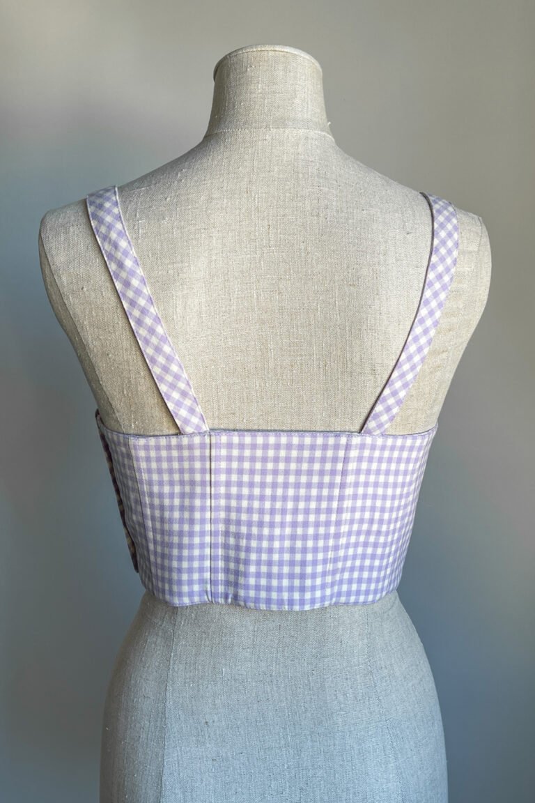 ISTANTE by Versace 1995 Vichy Lilac Corset (S) - EMERIEU