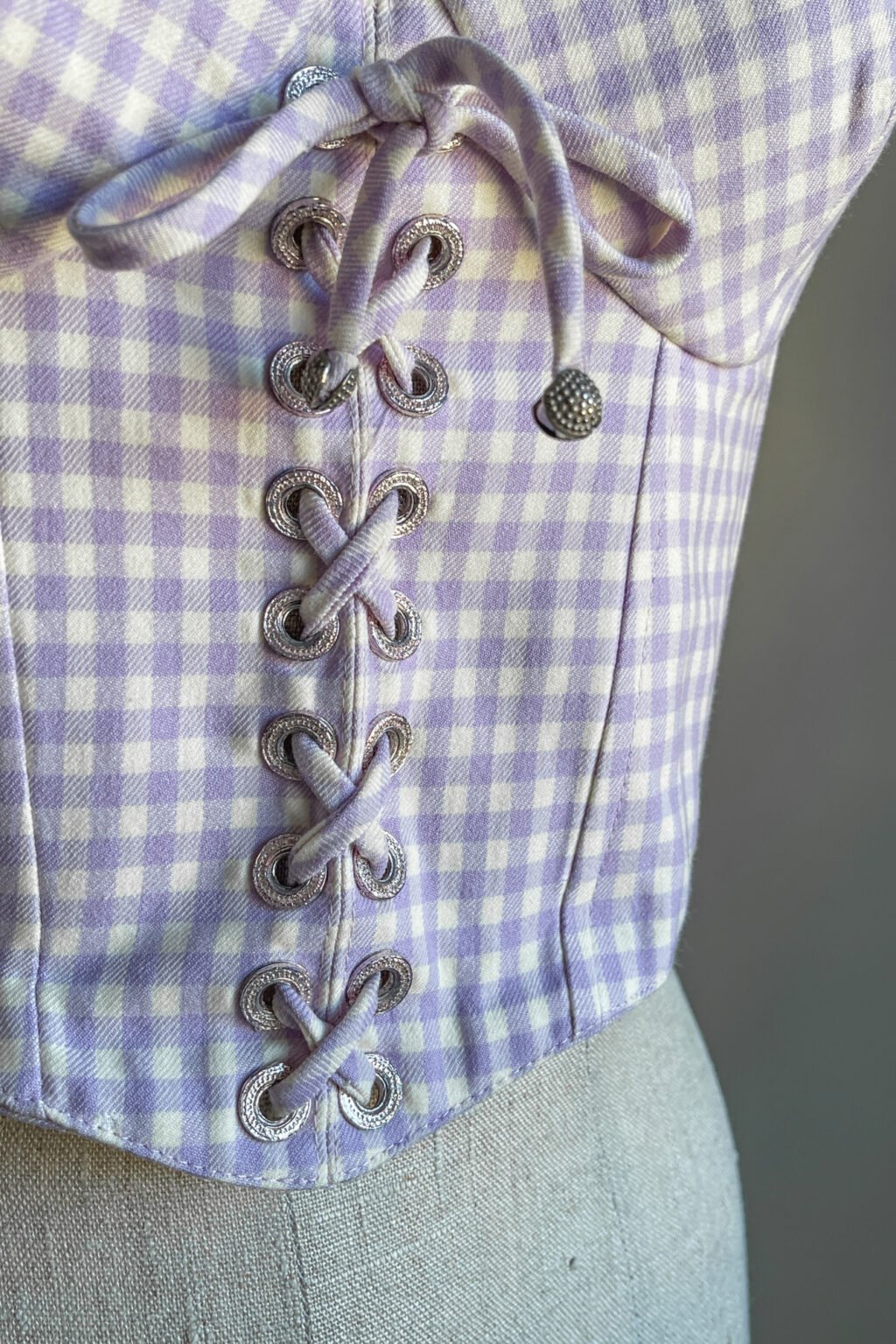 ISTANTE by Versace 1995 Vichy Lilac Corset (S) - EMERIEU