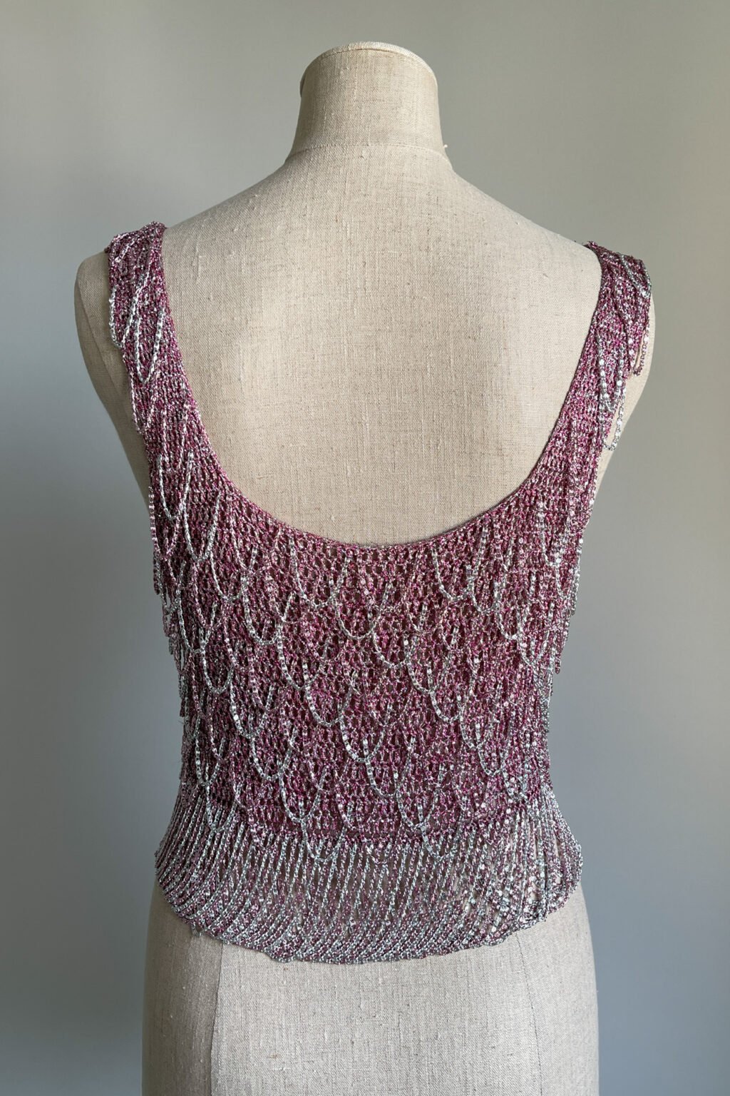 LORIS AZZARO 1973 Pink Chainmail Top (M) - Emerieu