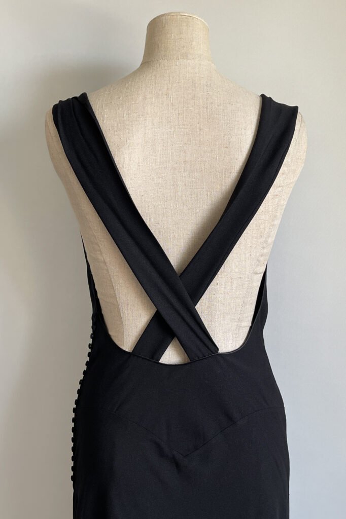 JOHN GALLIANO 1999 Draped Neckline Cross Back Dress (S-M) - Emerieu