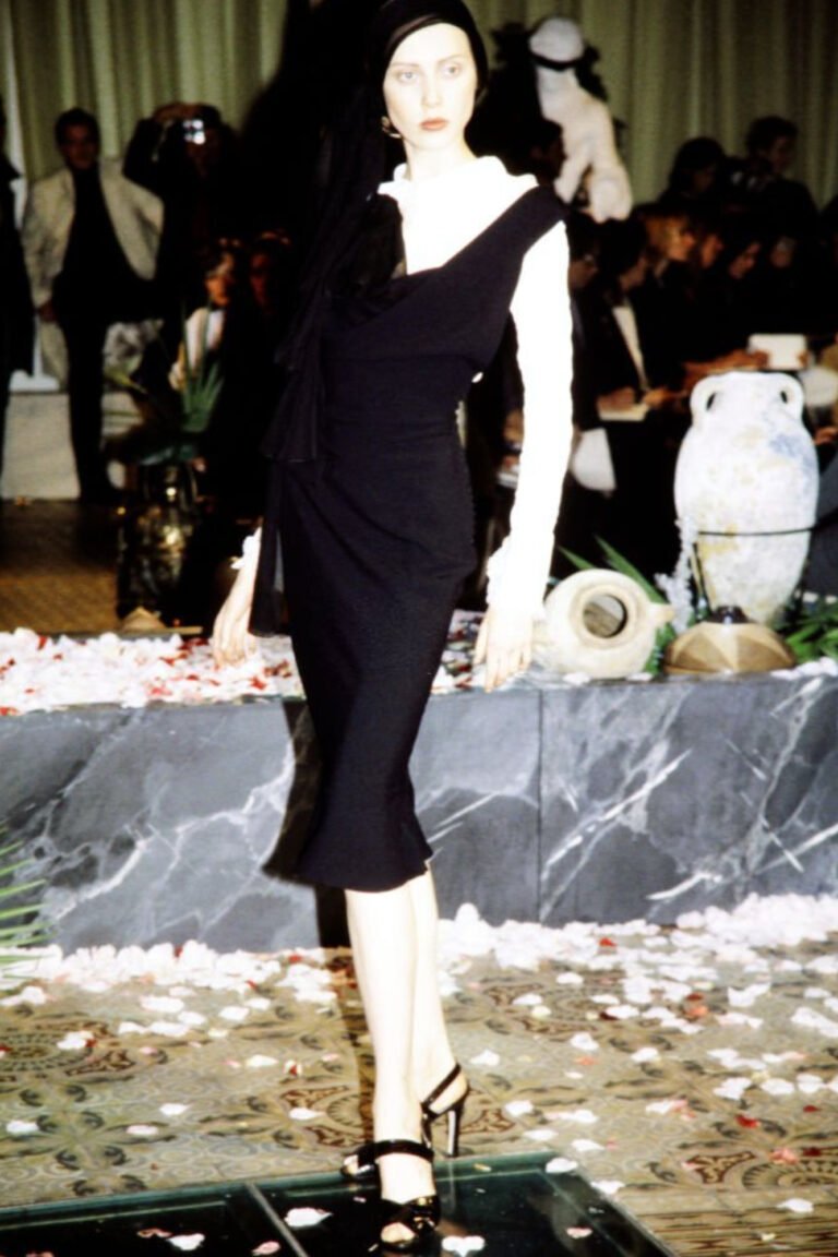 JOHN GALLIANO 1999 Draped Neckline Cross Back Dress (S-M) - Emerieu