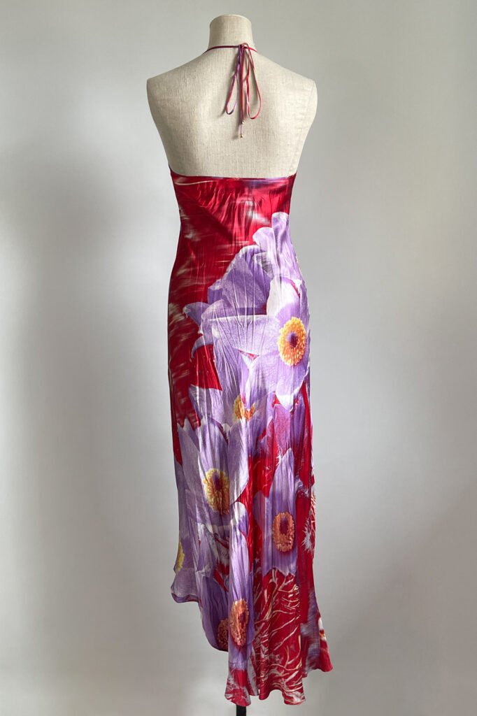 ROBERTO CAVALLI 2000 Floral Silk Halter Dress (S) - Emerieu