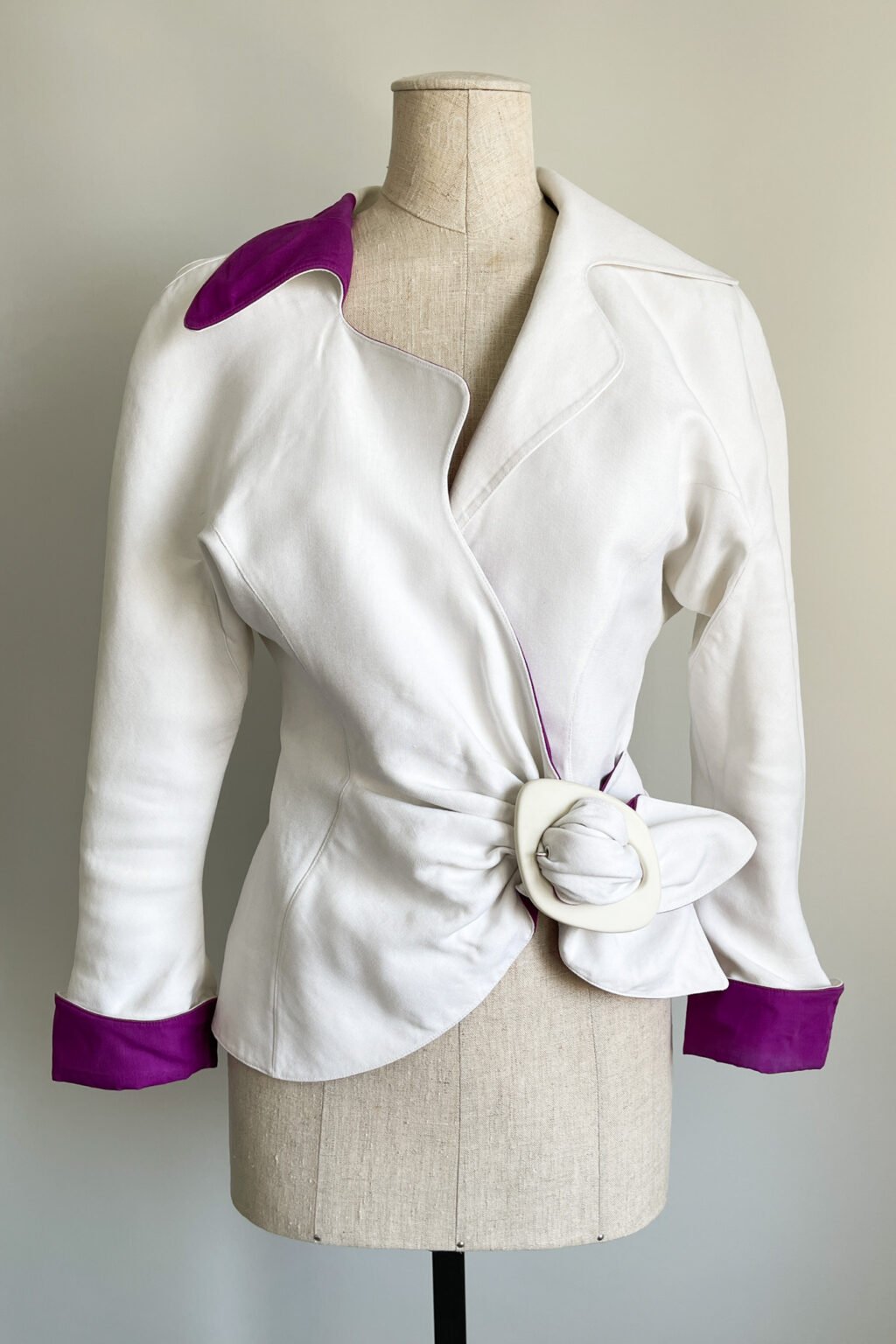 THIERRY MUGLER 1990 Asymmetric Bicolor Jacket (S) - Emerieu