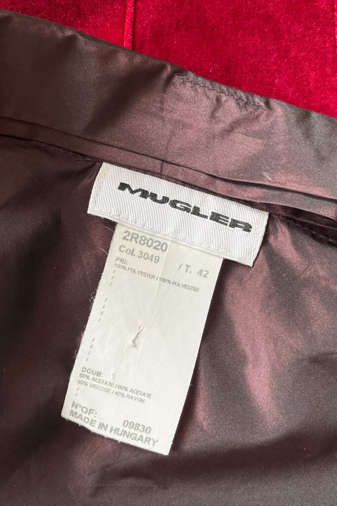 MUGLER 2000's Red Velvet Corset (M-L) - Emerieu