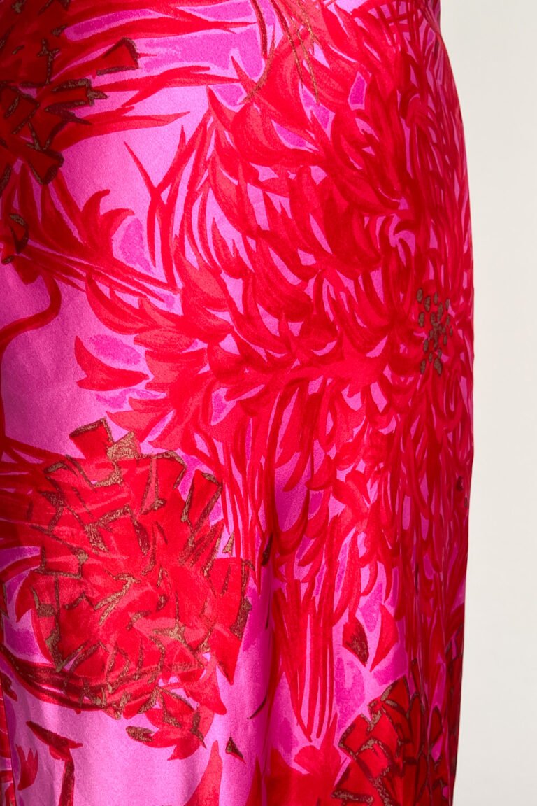 ANNA MOLINARI 2000 Pink Floral Silk Draped Dress - Emerieu