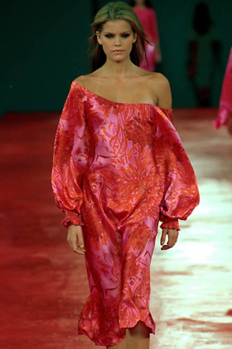 ANNA MOLINARI 2000 Pink Floral Silk Draped Dress - EMERIEU