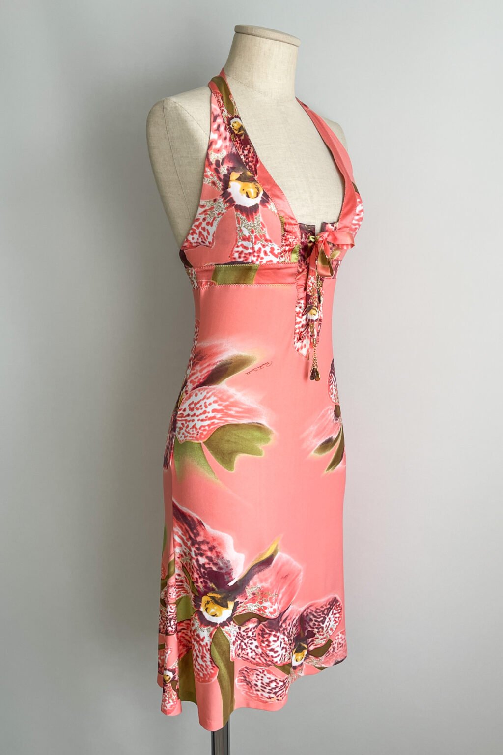 ROBERTO CAVALLI 2005 Pink Orchid Halter Dress (S) - EMERIEU