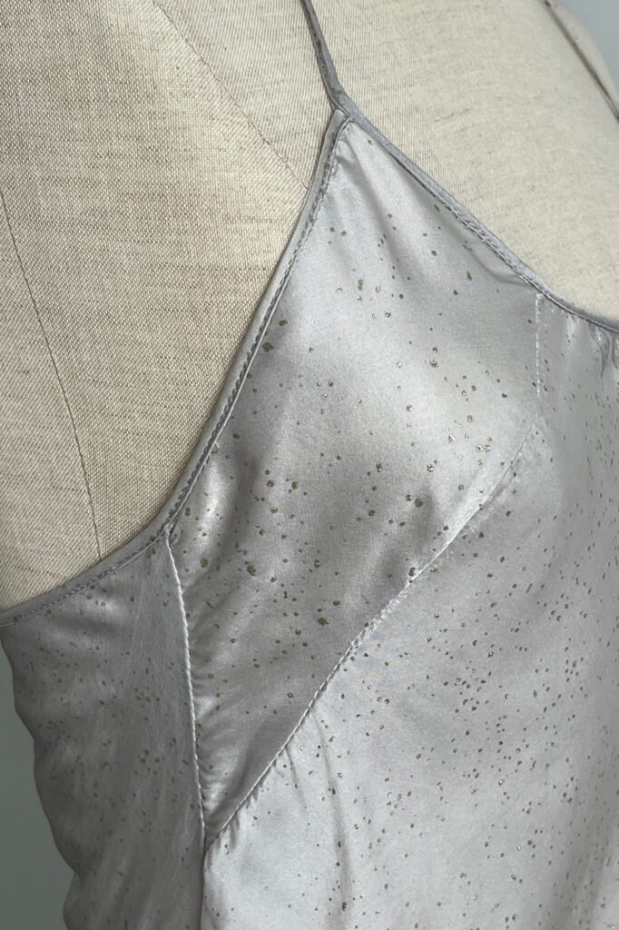 ROBERTO CAVALLI 1999 Silver Floral Silk Dress (S-M) - EMERIEU