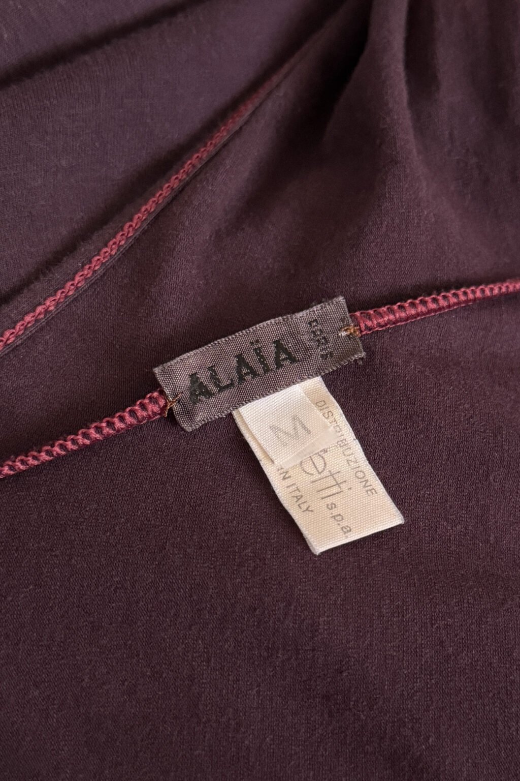 ALAÏA 1989 Plum Bodycon Cut Out Mini Dress (S-M) - Emerieu