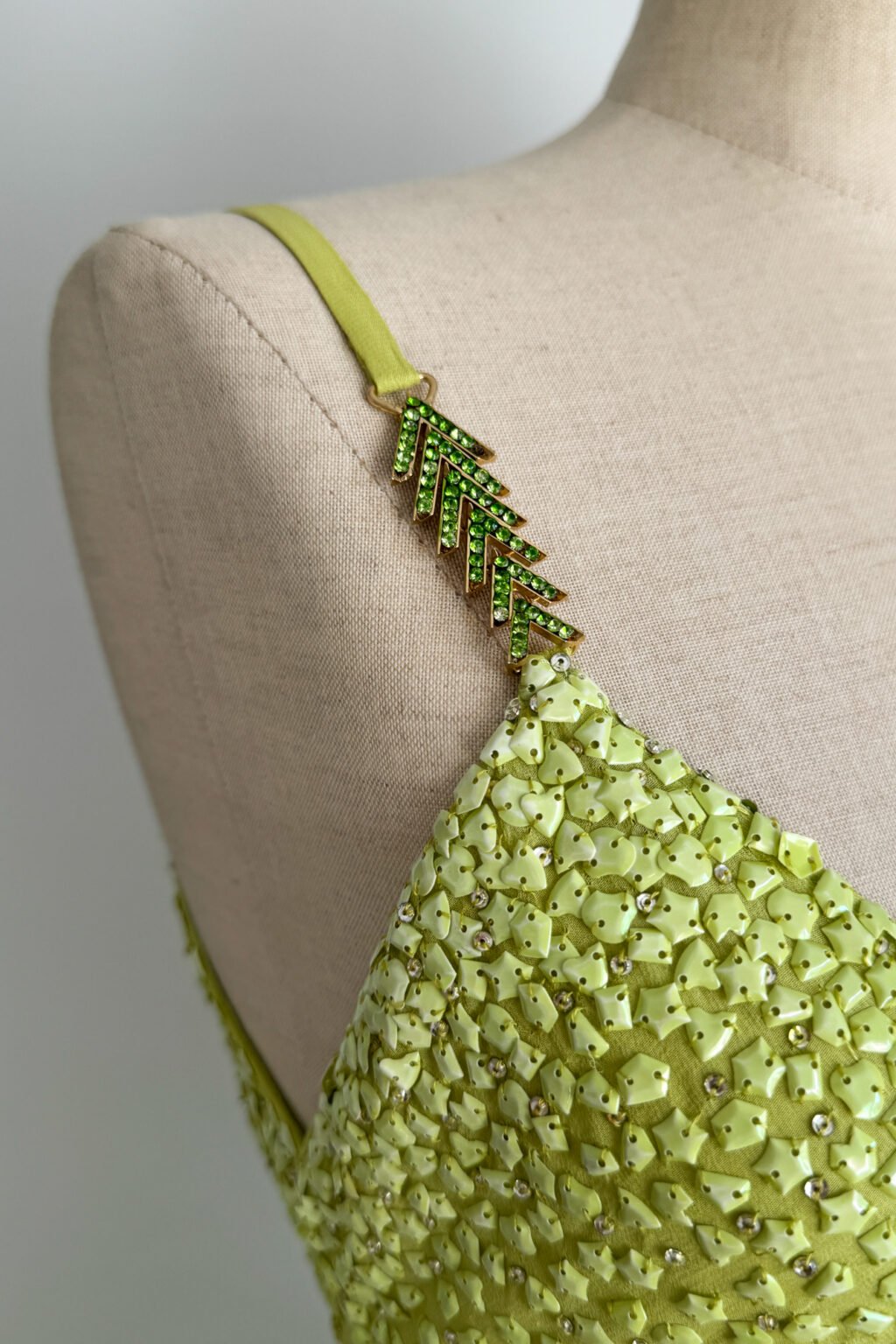 VERSACE 1996 Green Sequined Maxi Gown (S) - EMERIEU