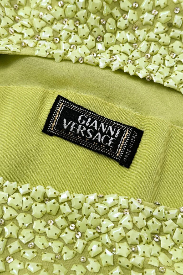 VERSACE 1996 Green Sequined Maxi Gown (S) - EMERIEU