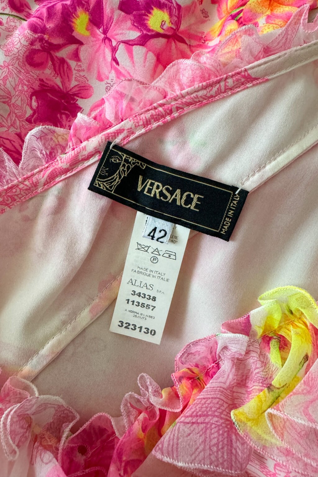 VERSACE 2004 Pink Floral Dress (S) - EMERIEU