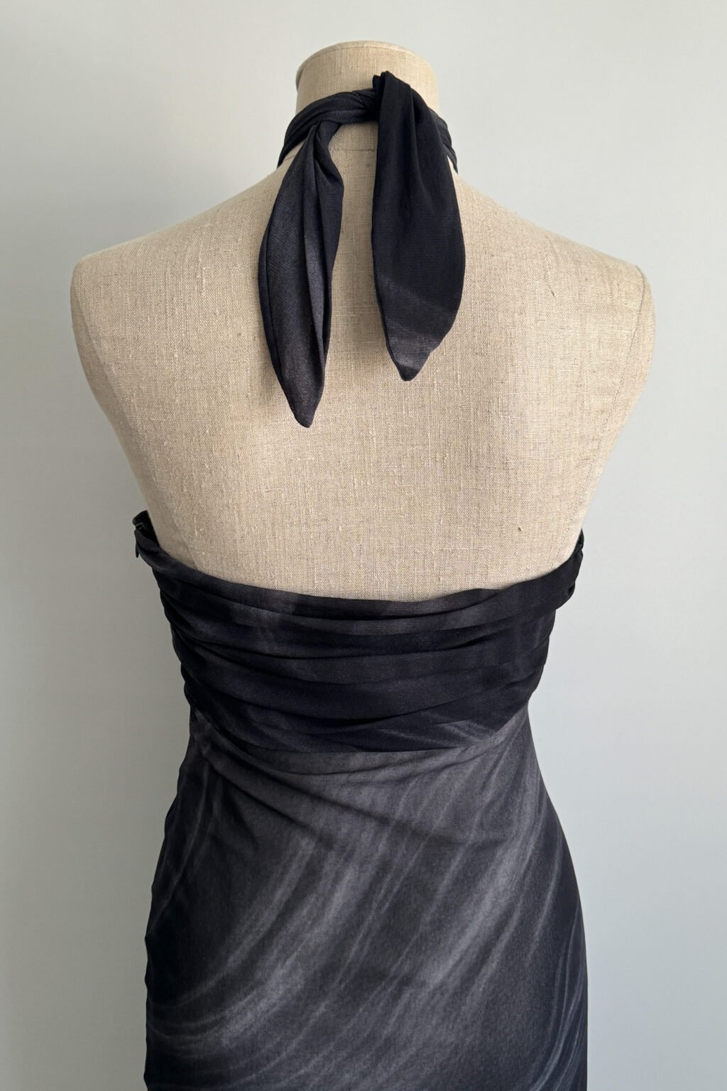 CAVALLI CLASS 2000 Black Rose Print Halter Neck Dress (M) - Emerieu