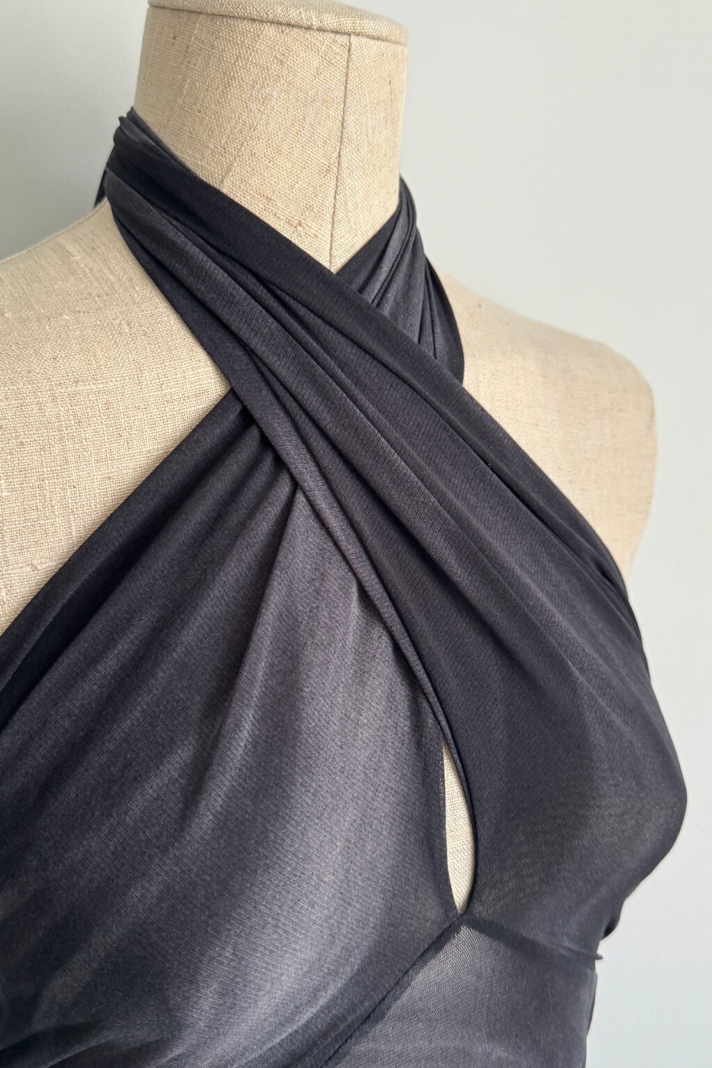 CAVALLI CLASS 2000 Black Rose Print Halter Neck Dress (M) - Emerieu