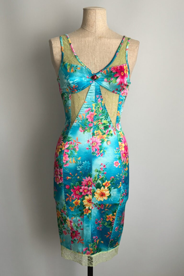 D&G 2005 Turquoise Floral Bodycon Dress (XS-S) - EMERIEU