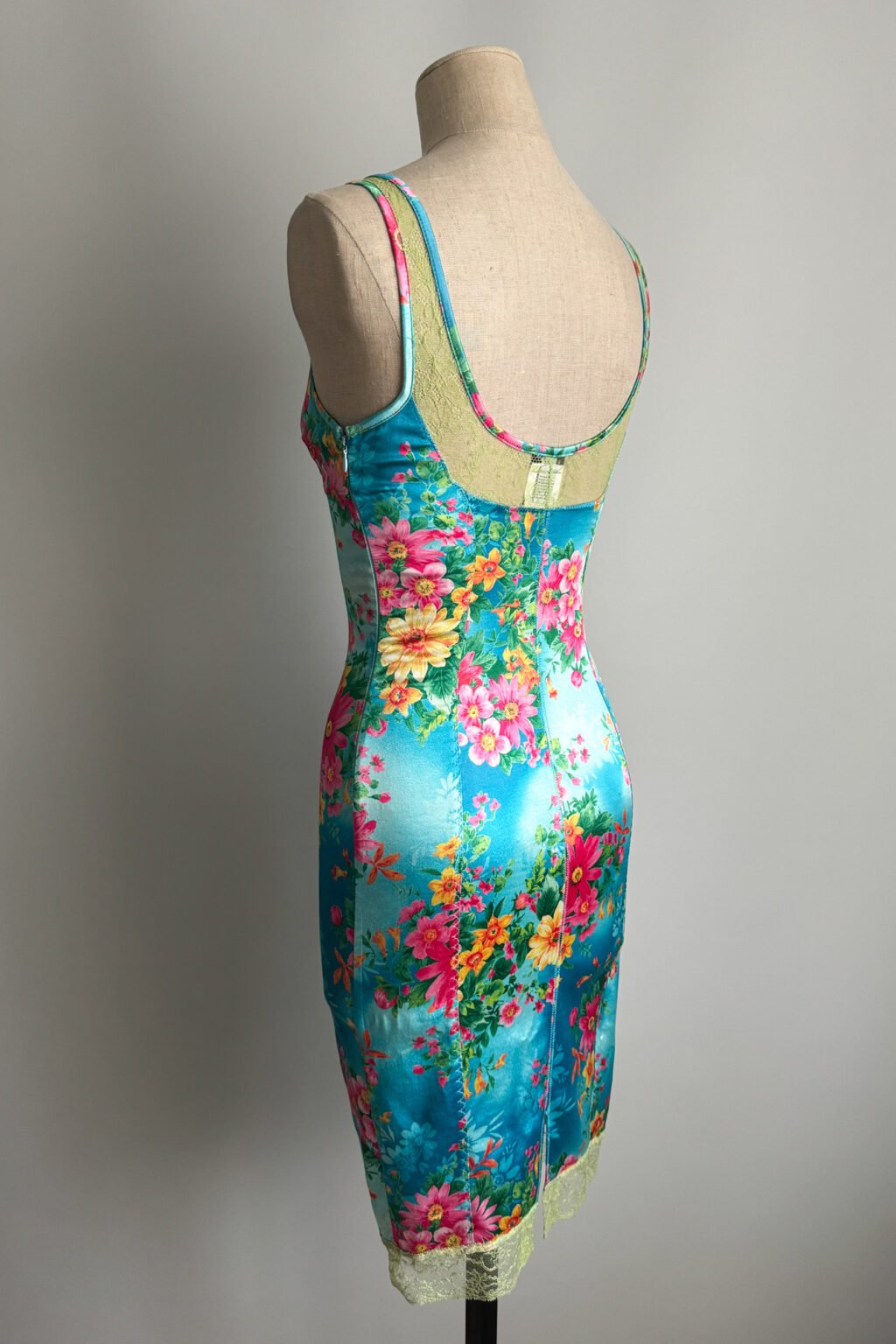 D&G 2005 Turquoise Floral Bodycon Dress (XS-S) - EMERIEU