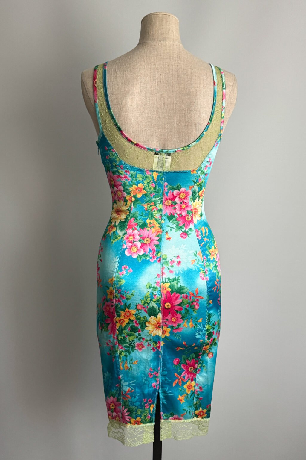 D&G 2005 Turquoise Floral Bodycon Dress (XS-S) - EMERIEU
