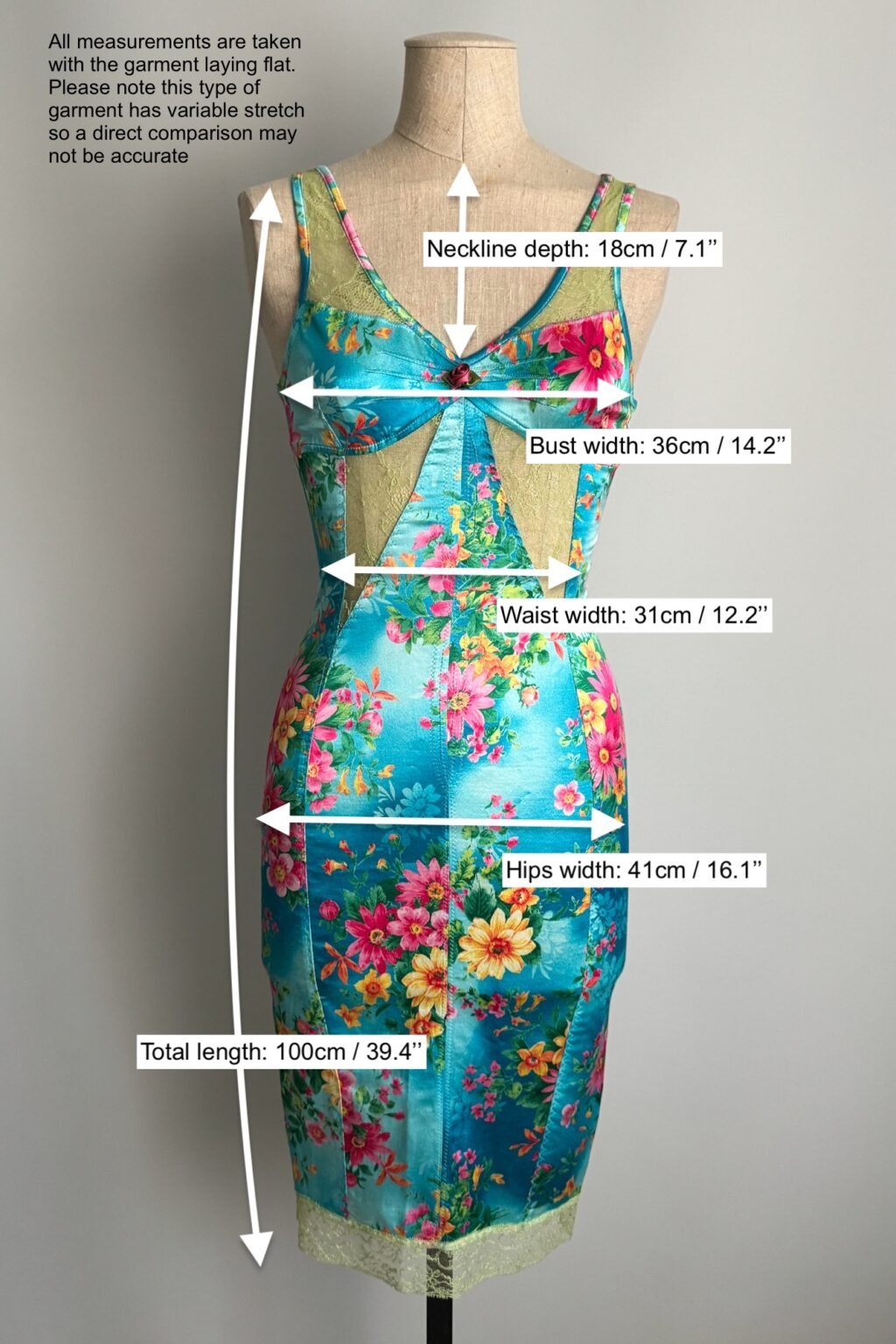 D&G 2005 Turquoise Floral Bodycon Dress (XS-S) - EMERIEU