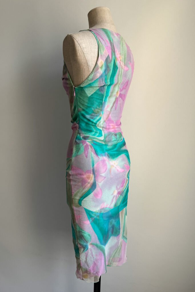 VERSACE 1999 Kate Moss Floral Mesh Dress (S) - Emerieu