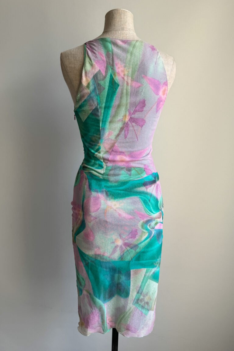 VERSACE 1999 Kate Moss Floral Mesh Dress (S) - Emerieu